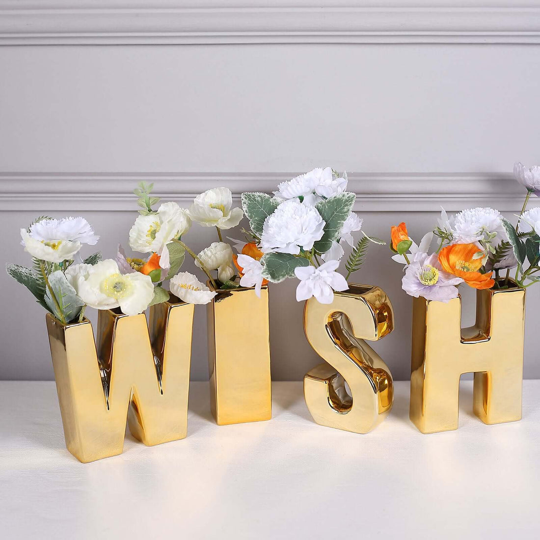 6" Ceramic Vase Letter "C" Gold | eFavormart
