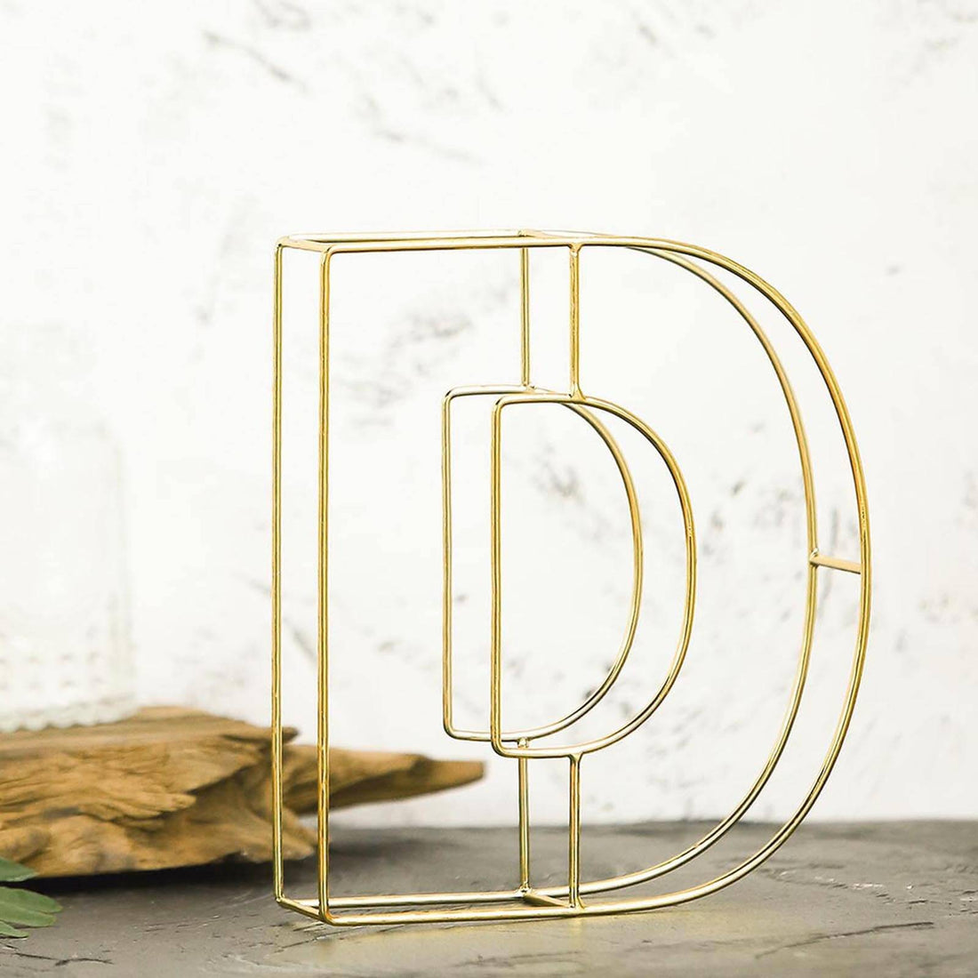 8" Tall Gold 3D Wire Letter Centerpiece "D" Letter | eFavormart