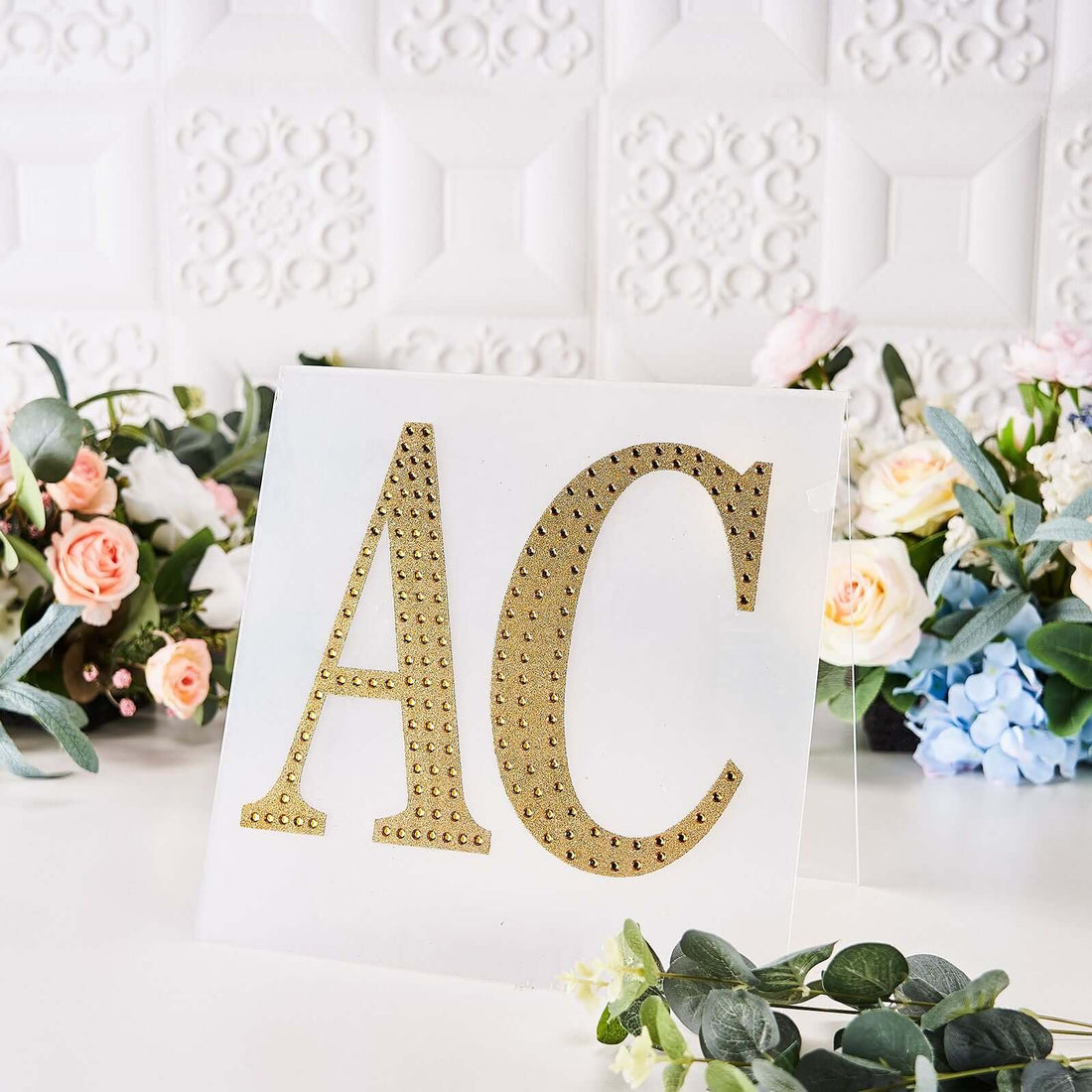 8" Rhinestone Sticker Letters "Q" Gold | eFavormart