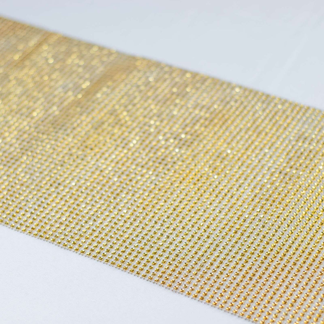 Rhinestone Table Runner 10"x108" Gold | eFavormart