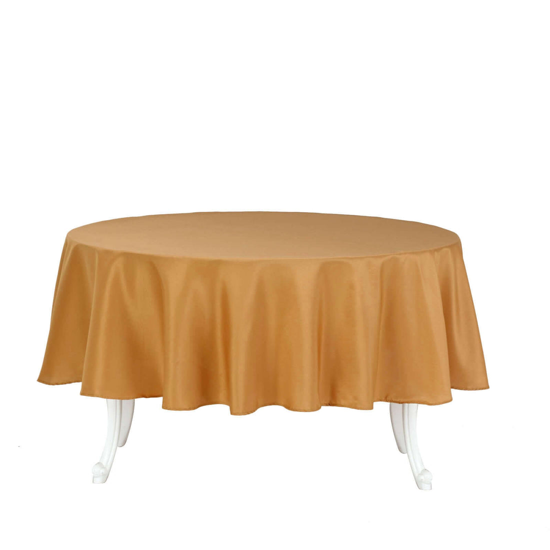 Polyester Round Tablecloth 90" Gold | eFavormart