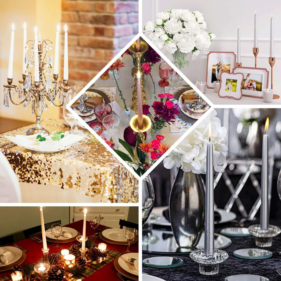 Metallic Gold Taper Candles 12 Pack | eFavormart