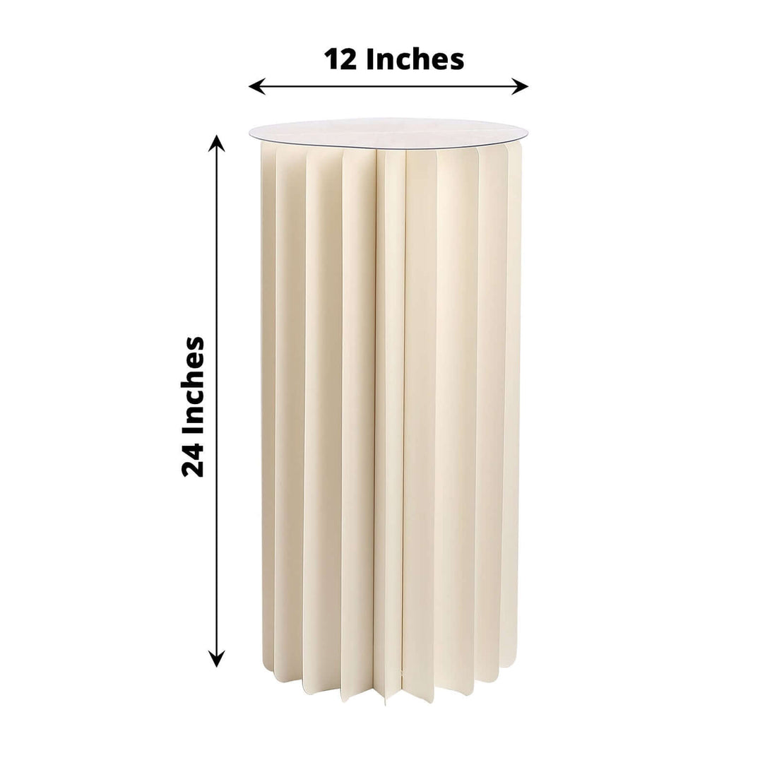 Ivory Cylinder Pillar Pedestal Stand 24" | eFavormart