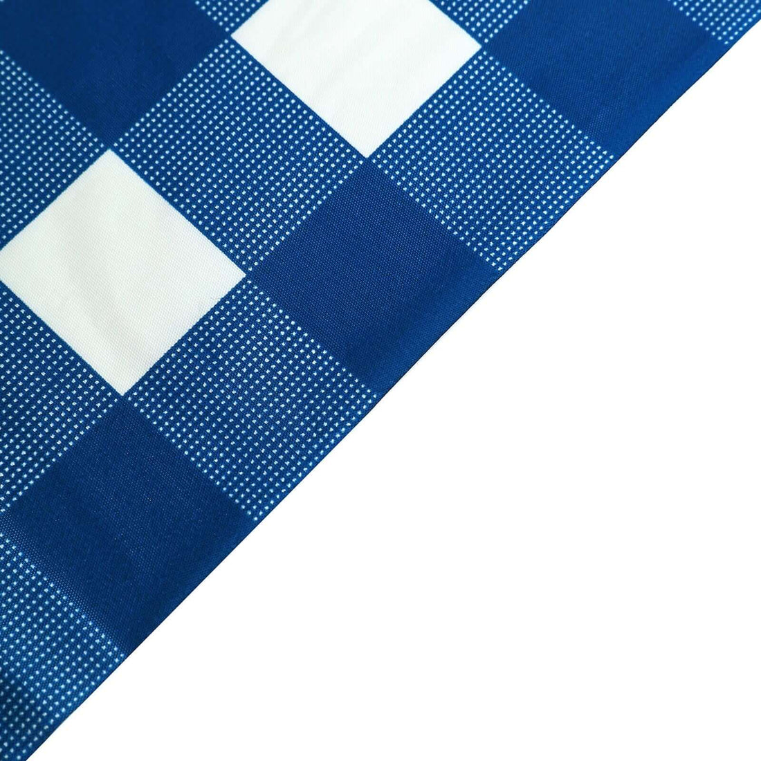 Plastic Table Covers White/Navy Blue Checkered 54"x108" | eFavormart