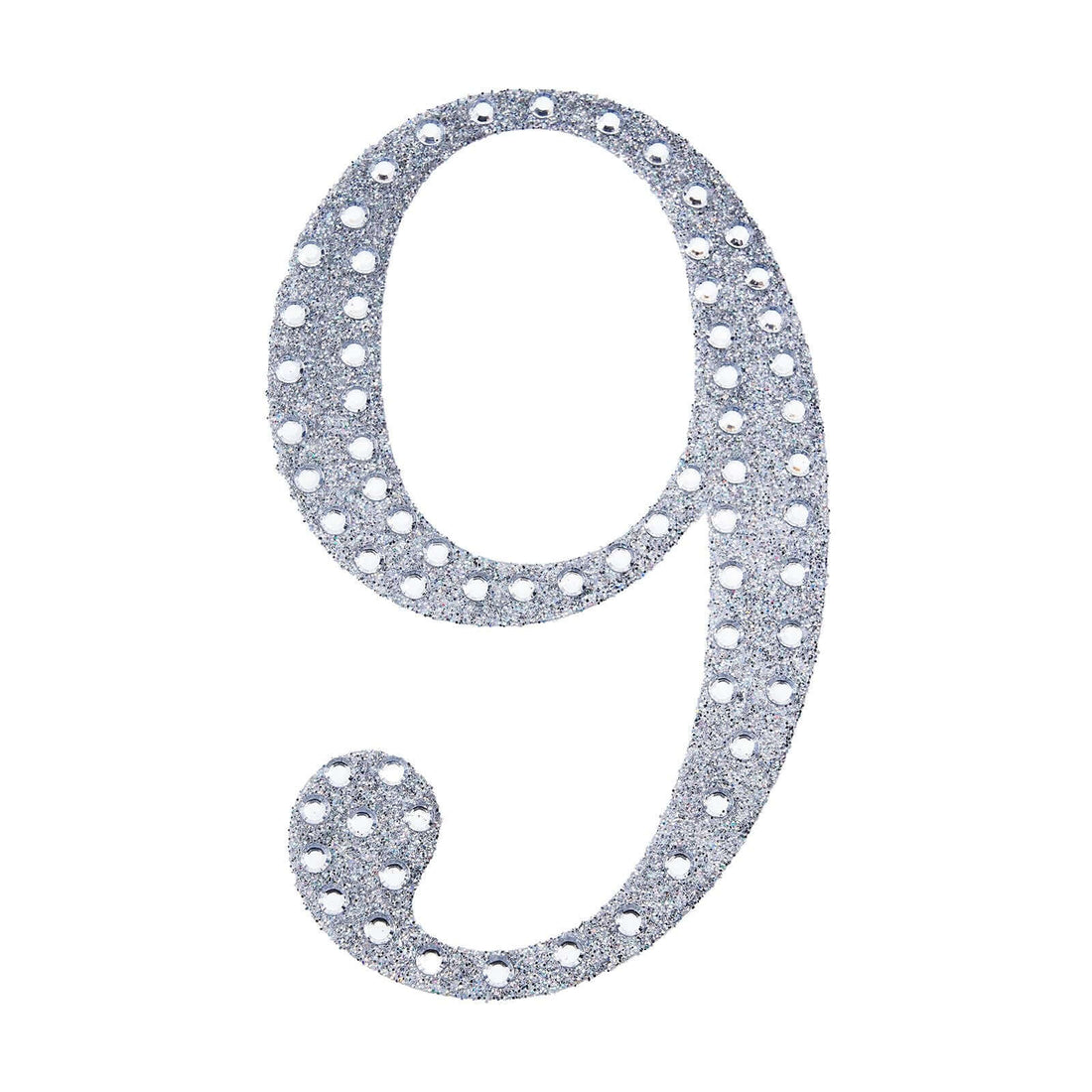 8" Rhinestone Sticker Numbers "9" Silver | eFavormart