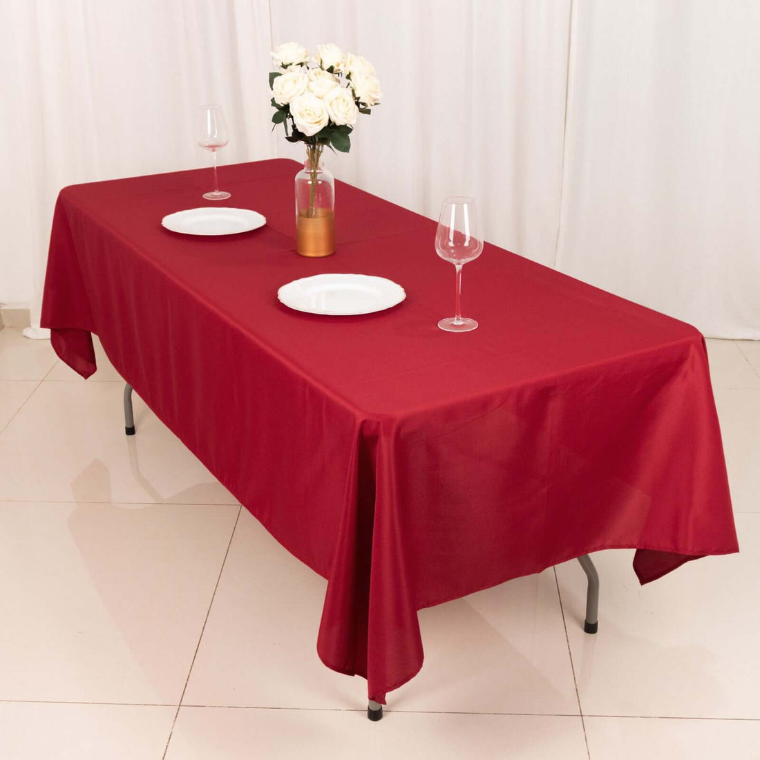 Polyester Tablecloth 60"x102" Wine | eFavormart