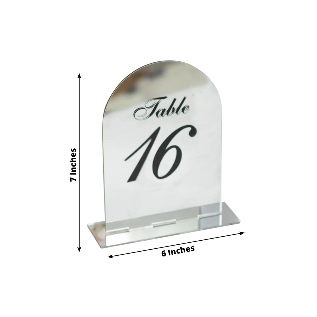 Silver Mirror Arch Table Numbers for Weddings | eFavormart