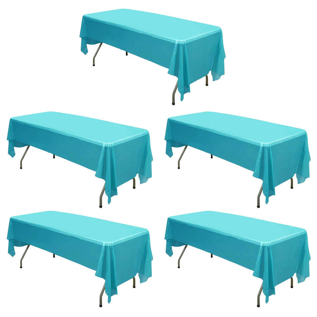 Plastic Rectangle Table Covers 54"x108" Turquoise | eFavormart