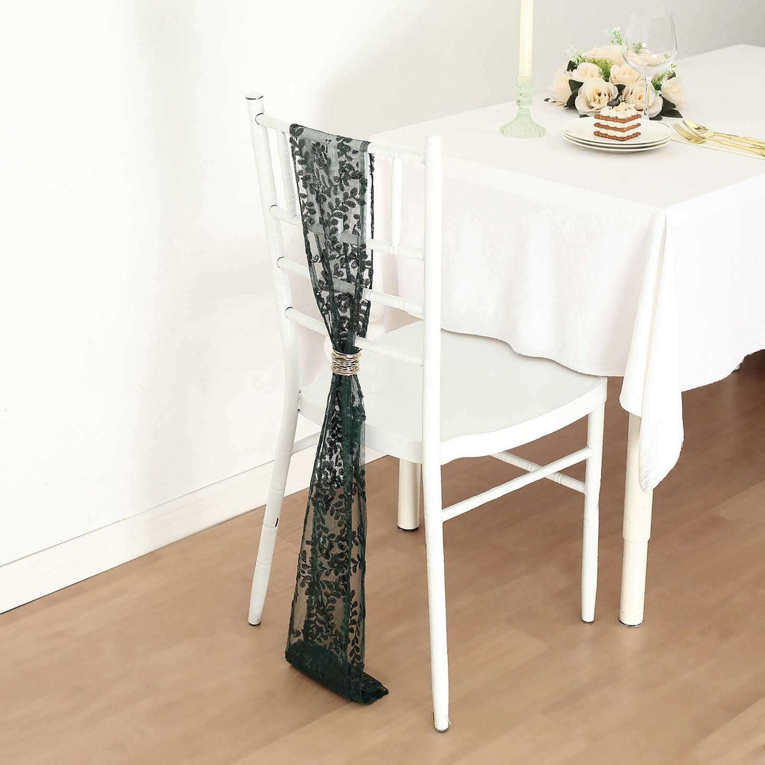 Tulle Sashes Emerald Green 6"x88" | eFavormart