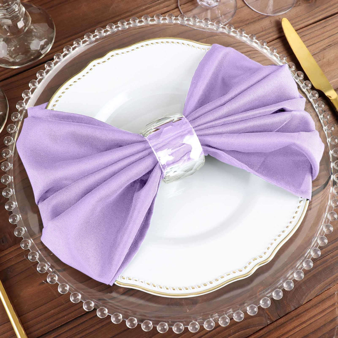Polyester Napkins 20"x20" Lavender Lilac | eFavormart