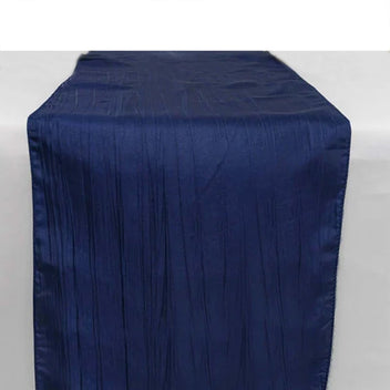 Accordion Crinkle Table Runner 12"x108" Navy Blue | eFavormart