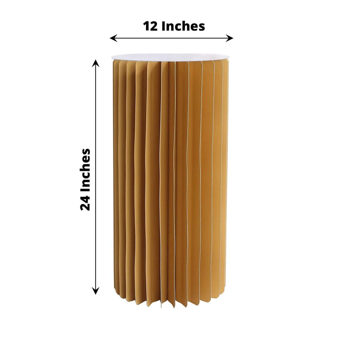 Gold Cylinder Pillar Pedestal Stand 24" | eFavormart