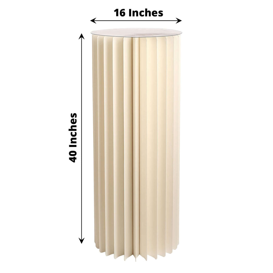 Ivory 40" Cylinder Pedestal Stand Display | eFavormart