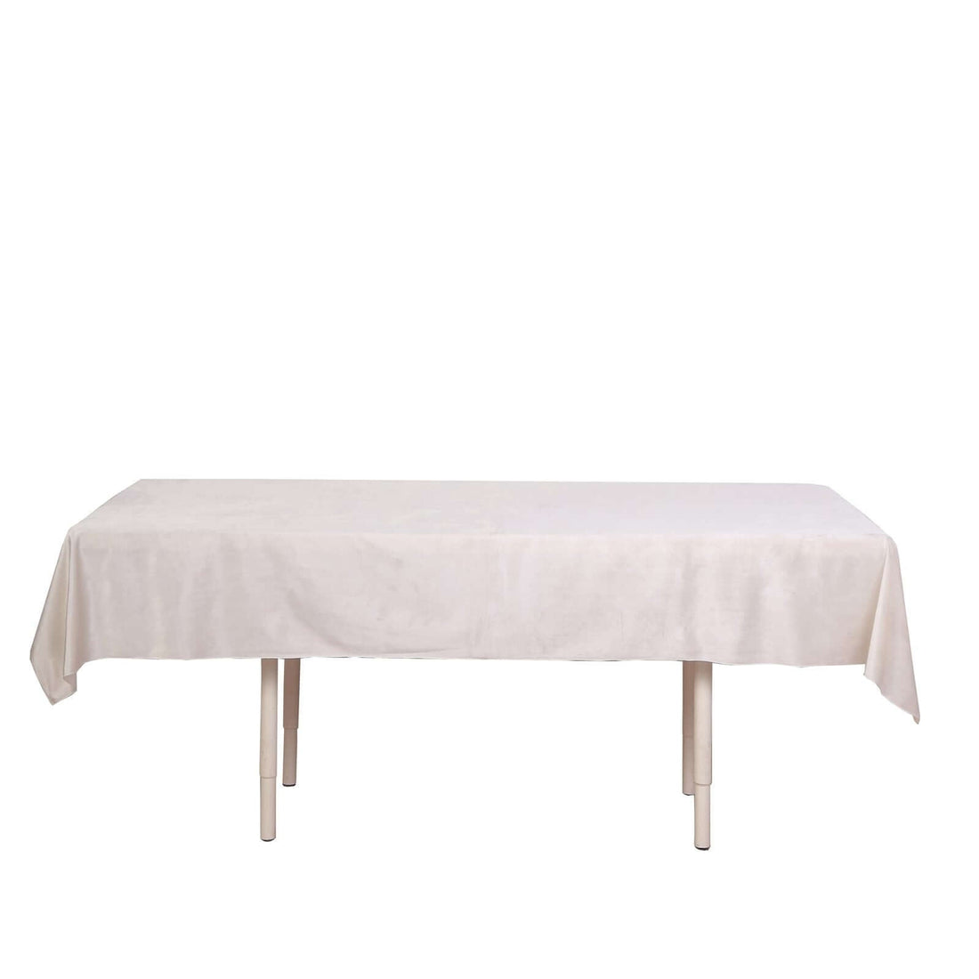 Velvet Rectangle Tablecloth 60"x102" Ivory | eFavormart