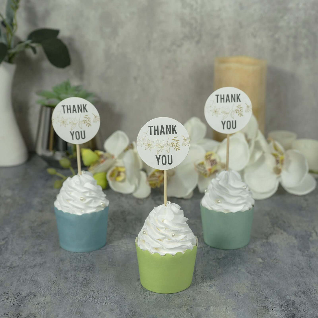 Round Thank You Cupcake Toppers 5.5" | eFavormart