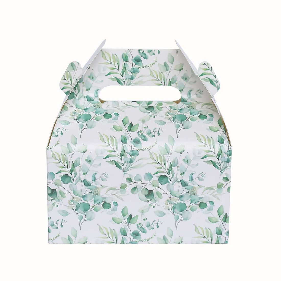 25-Pack White Green Eucalyptus Tote Gift Boxes | eFavormart