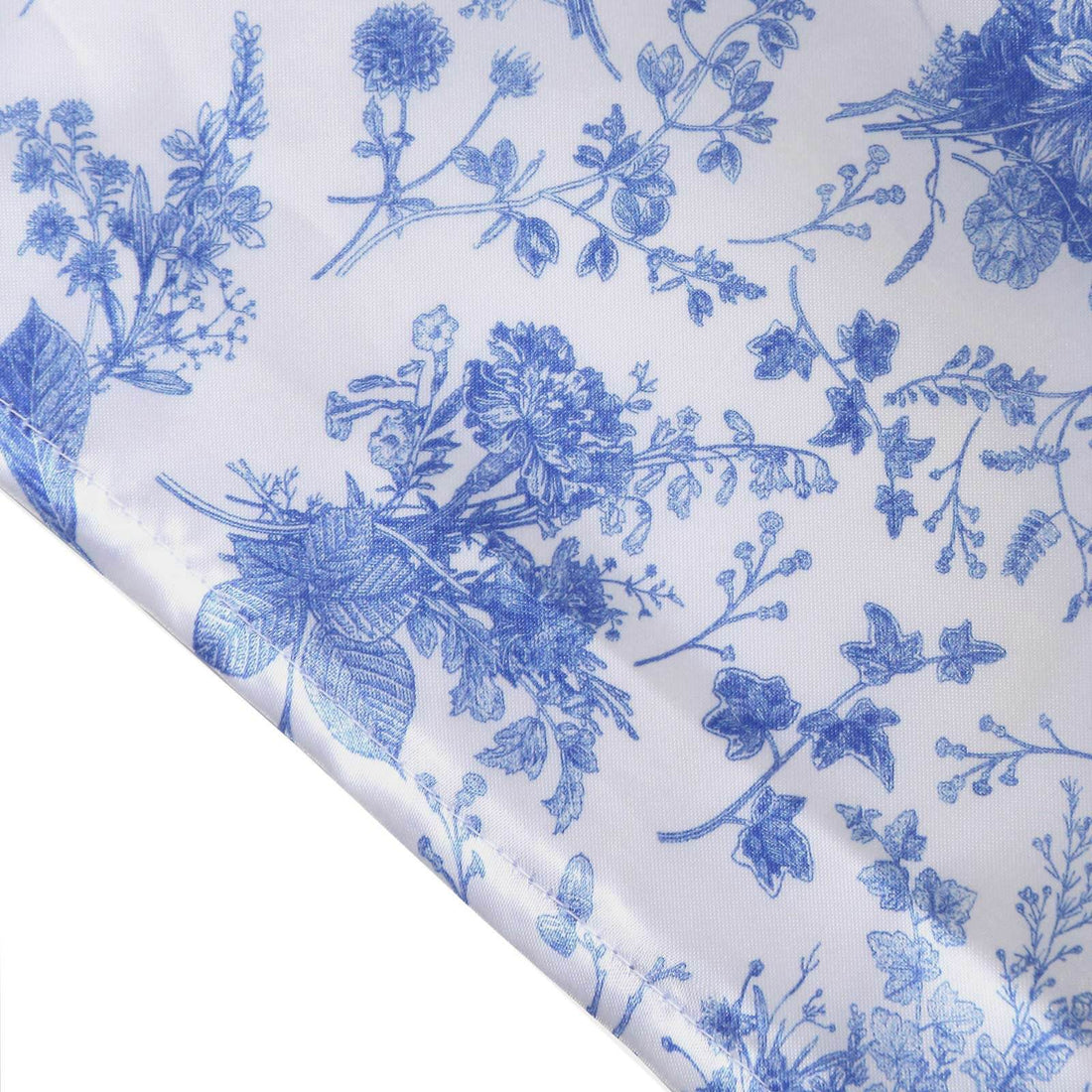 Half Moon White & Blue Satin Chiara Backdrop Stand Covers | eFavormart