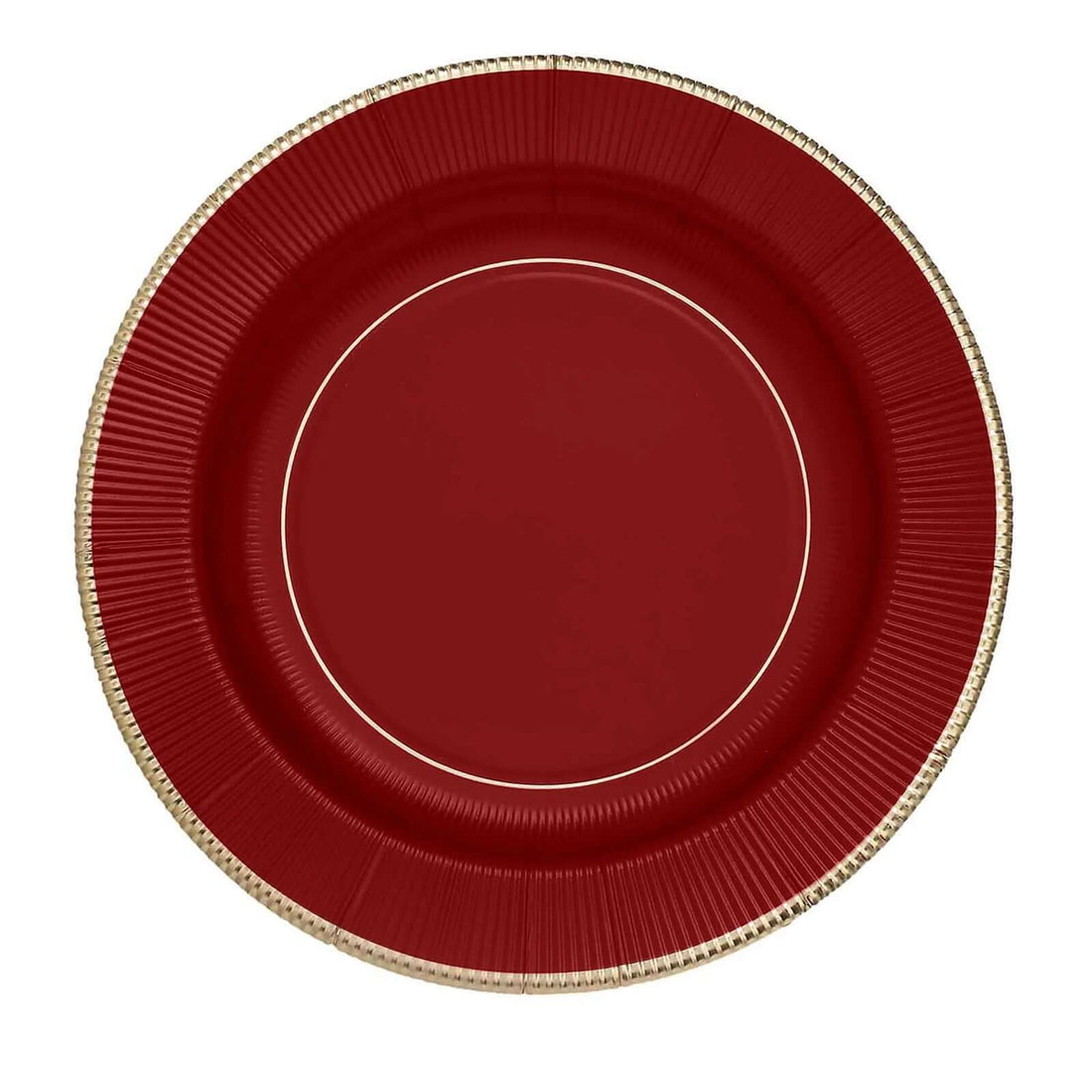 25pk 10in Paper Dinner Plates 350GSM Burgundy | eFavormart