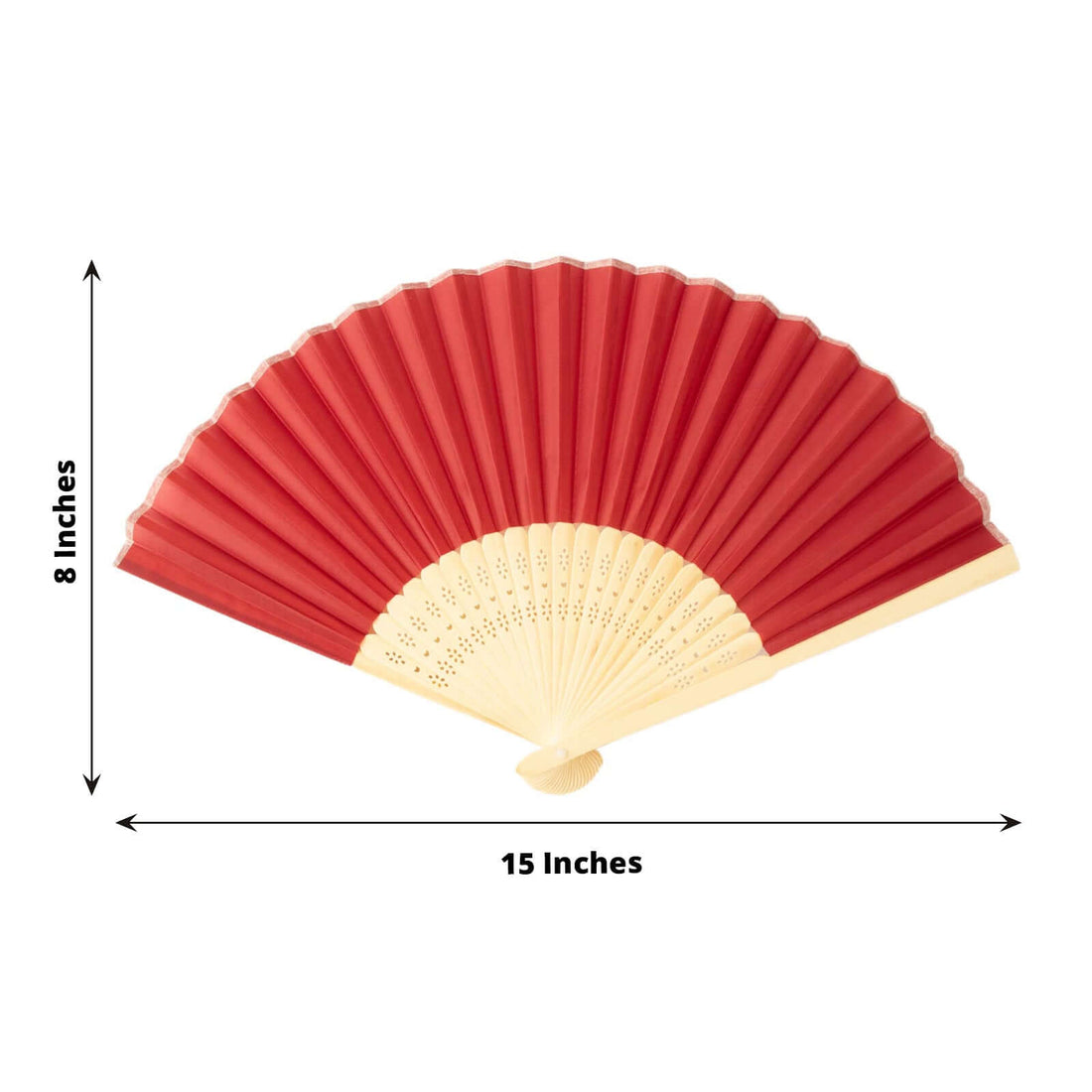 5-Pack Red Asian Silk Folding Fans | eFavormart