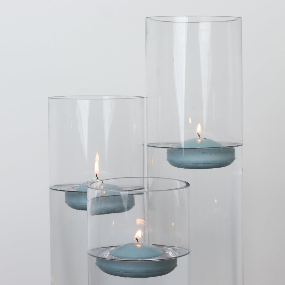 3" Dusty Blue Unscented Floating Candles | eFavormart