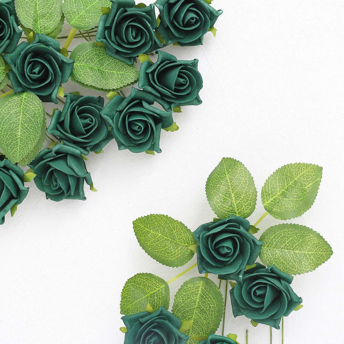 24 Hunter Emerald Green Foam Roses 2" | eFavormart