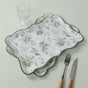 French Toile Rectangle Paper Trays 14"x10" Sage Green | eFavormart