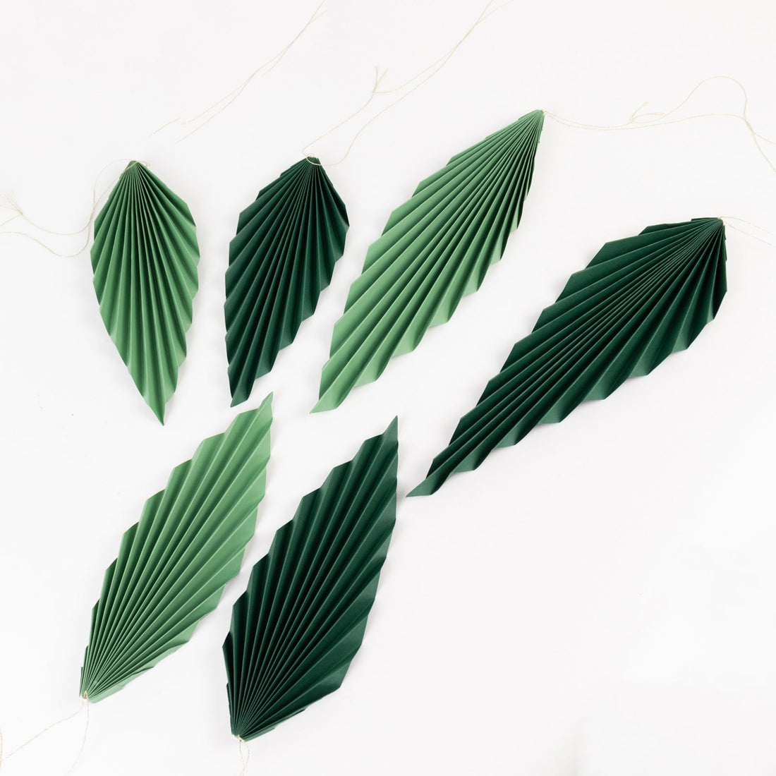 Mixed Green Leaves Hanging Paper Fans | eFavormart