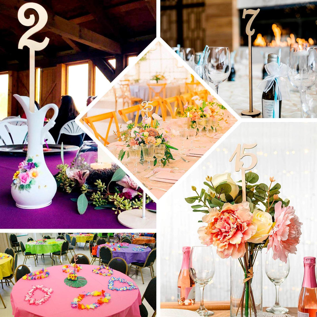 1-20 Wooden Table Numbers Natural 11" | eFavormart