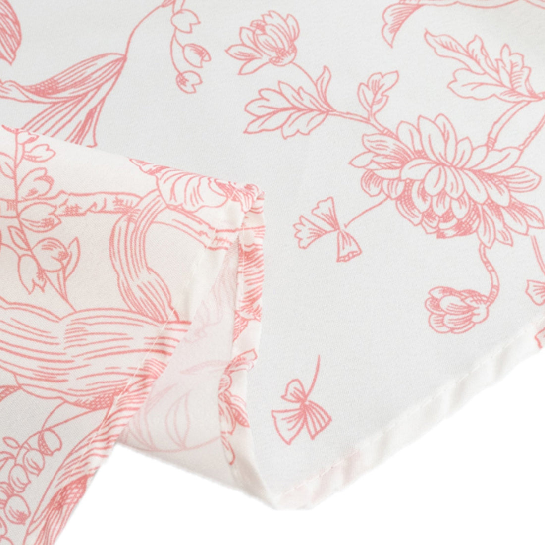 120" Pink Toile Polyester Tablecloth | eFavormart