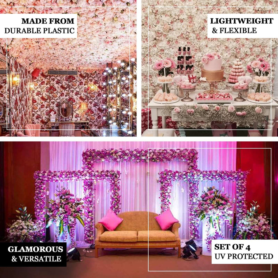 Violet Purple Flower Wall Mat Backdrop | eFavormart