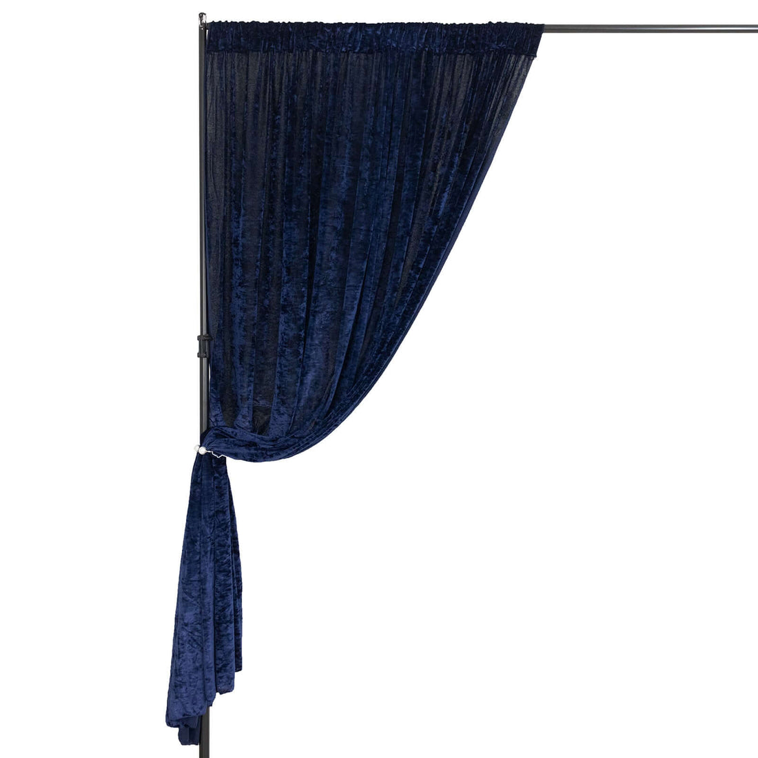 Navy Blue Velvet Backdrop Drape Curtain 8ftx8ft | eFavormart