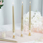 Metallic Gold Taper Candles 12 Pack | eFavormart