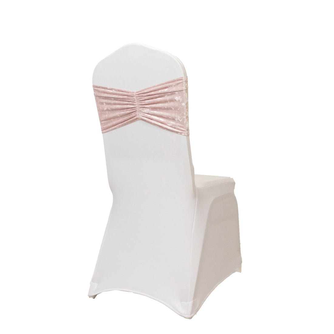 Crushed Velvet Blush Ruffle Chair Sashes 5 Pack | eFavormart