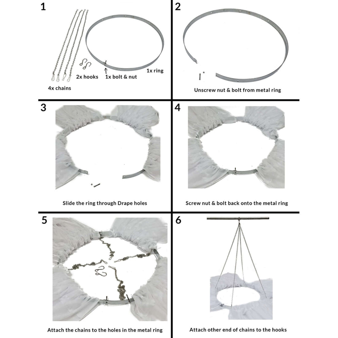 Hanging Hoop Drapery Hardware for 12-Panel Drapes | eFavormart