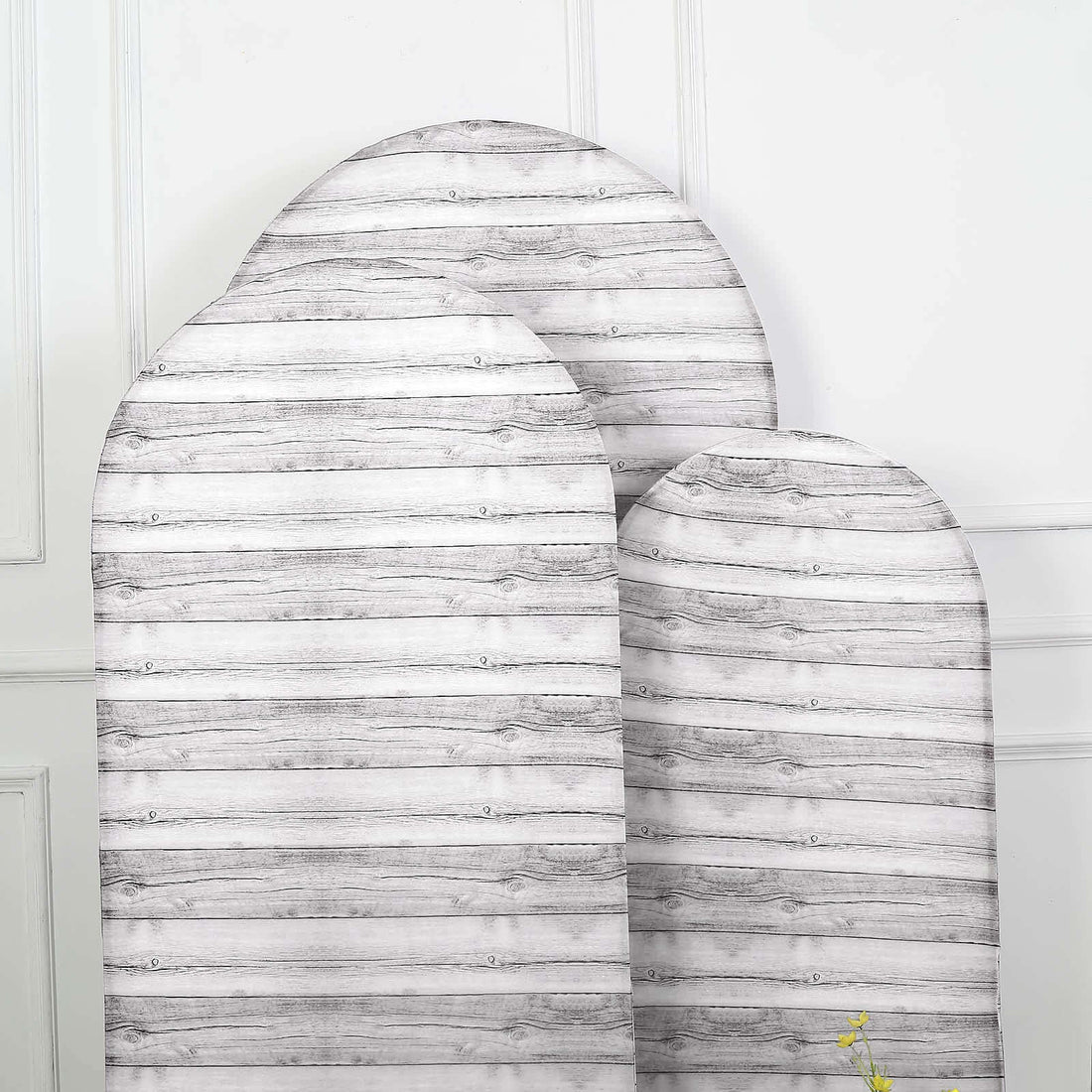 White Rustic Wood Plank Arch Covers Set | eFavormart