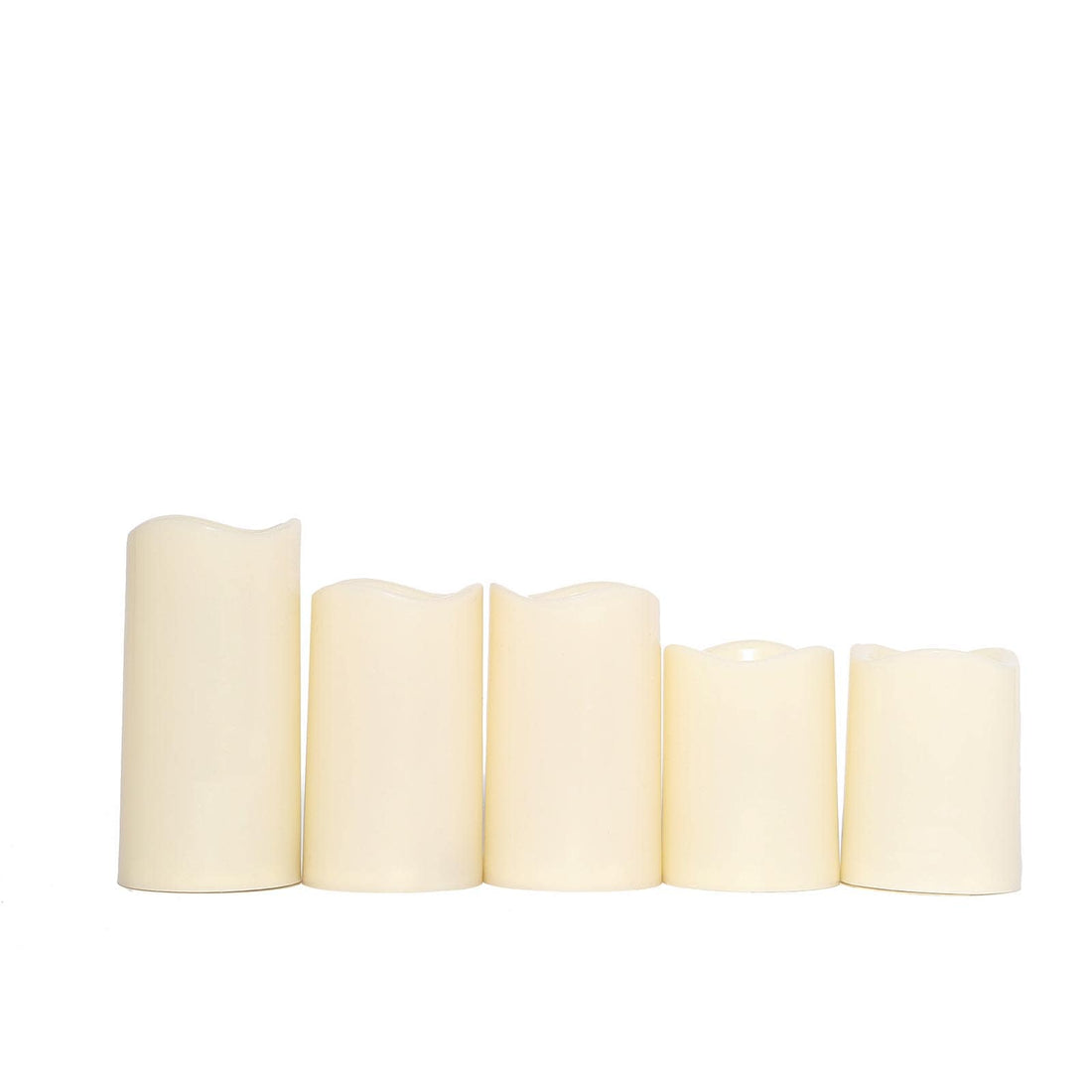 LED Flickering Pillar Candles Ivory 4", 5", 6" | eFavormart