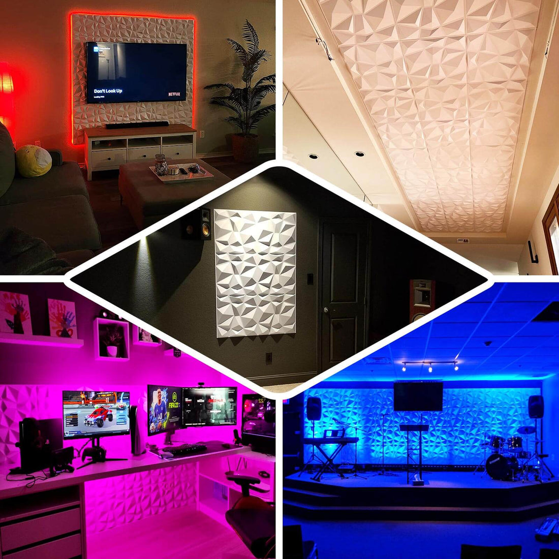 12-Pack Matte White 3D Wall Panels | eFavormart
