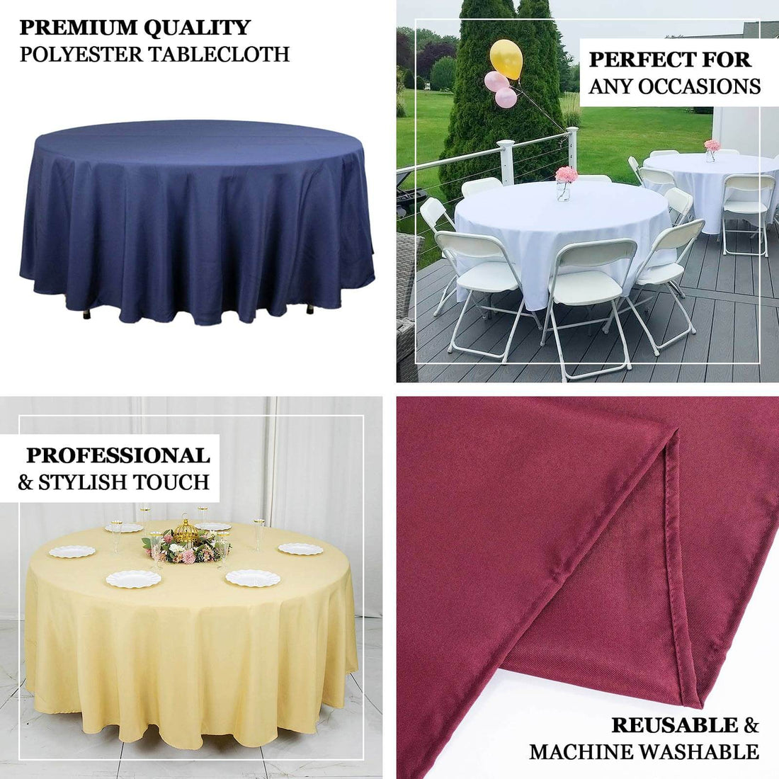 Premium Polyester Tablecloth 108" Red | eFavormart