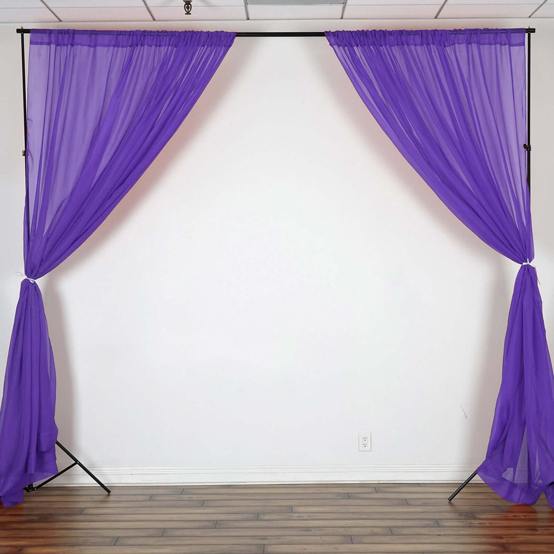 Purple Chiffon Backdrop Drape Curtain 10ftx10ft | eFavormart