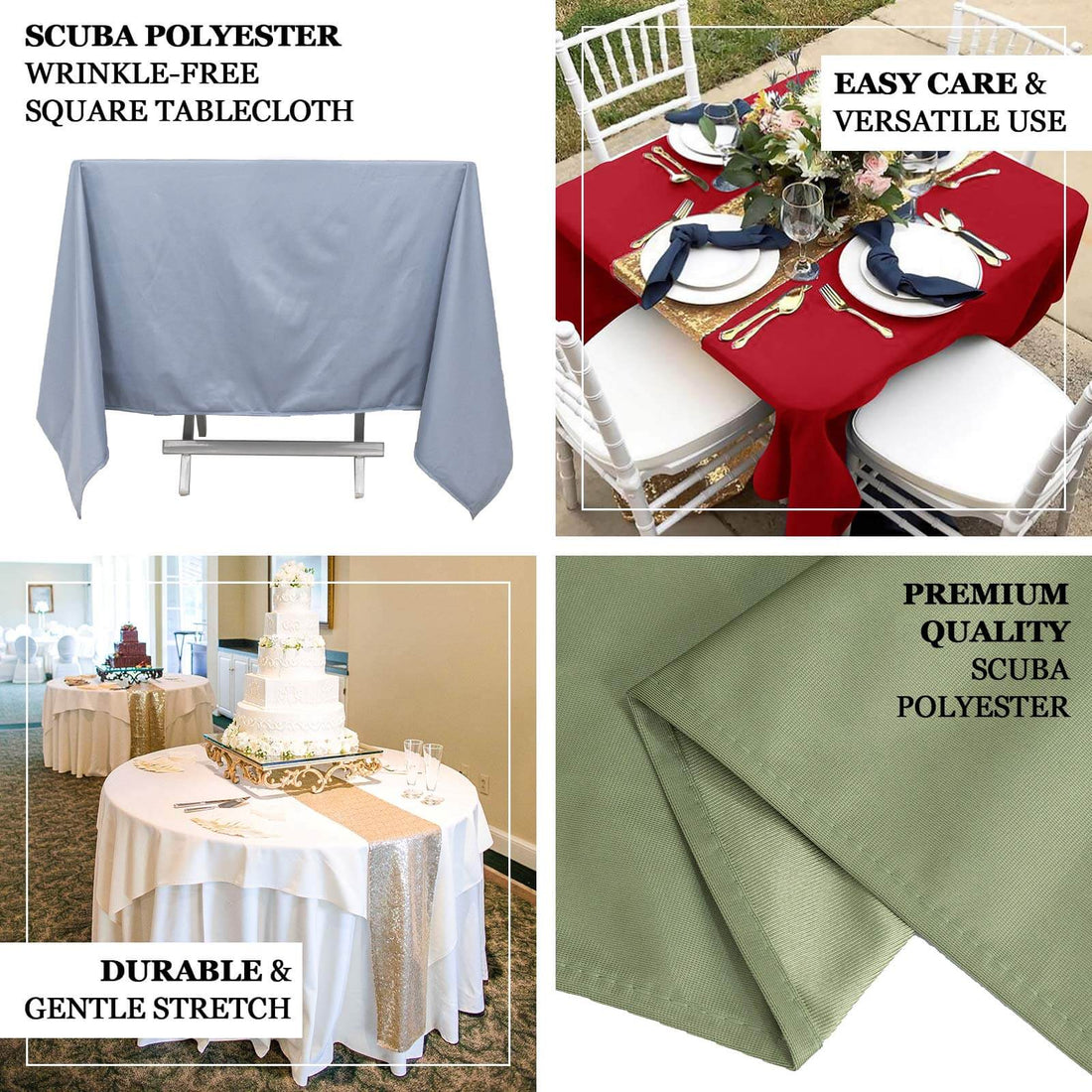 Premium Scuba Square Overlay 70"x70" Nude | eFavormart