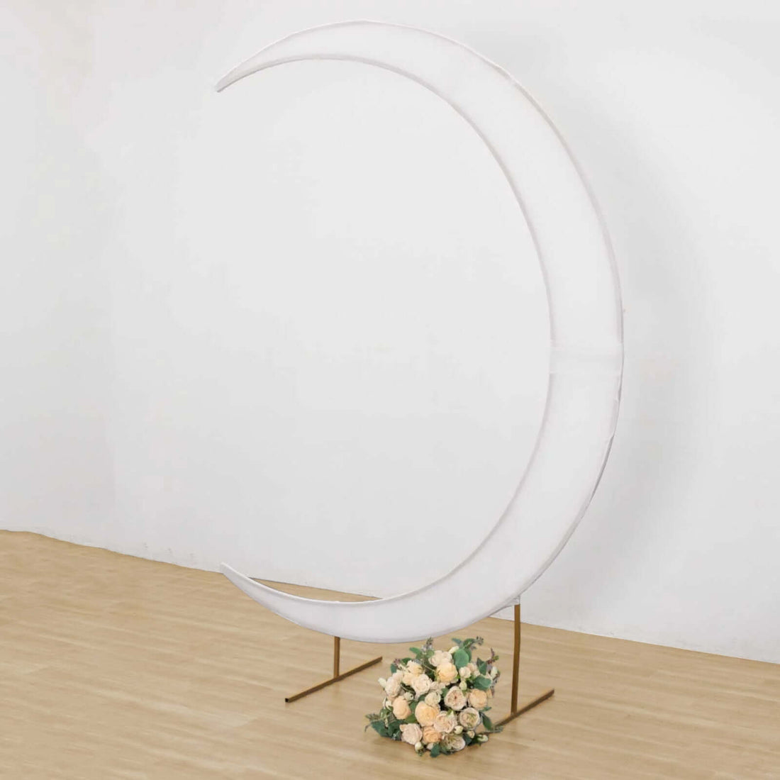 White Spandex Crescent Moon Wedding Arch Cover | eFavormart