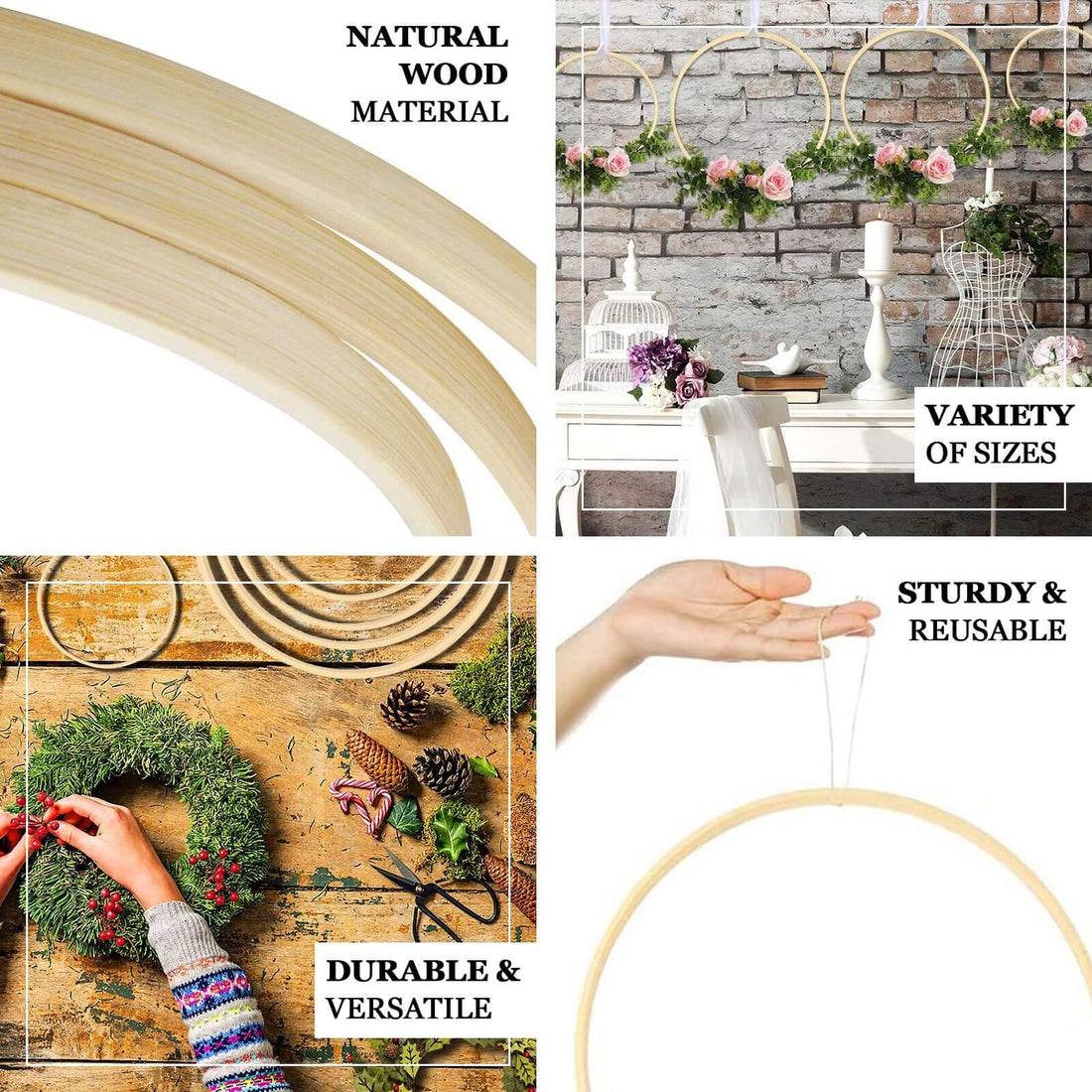 Set of 5 Natural Wooden Rings for Crafts | eFavormart