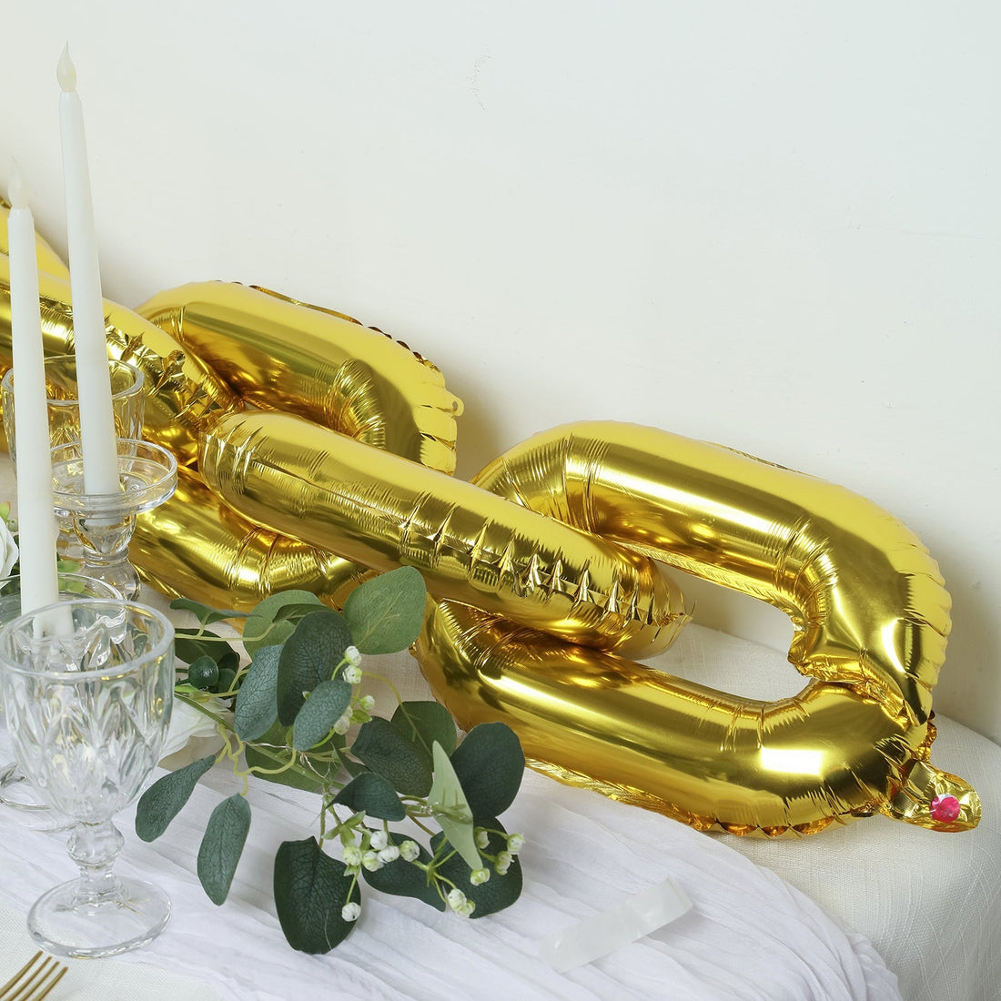 30-Pack Gold Chain Link Foil Balloon Garland | eFavormart
