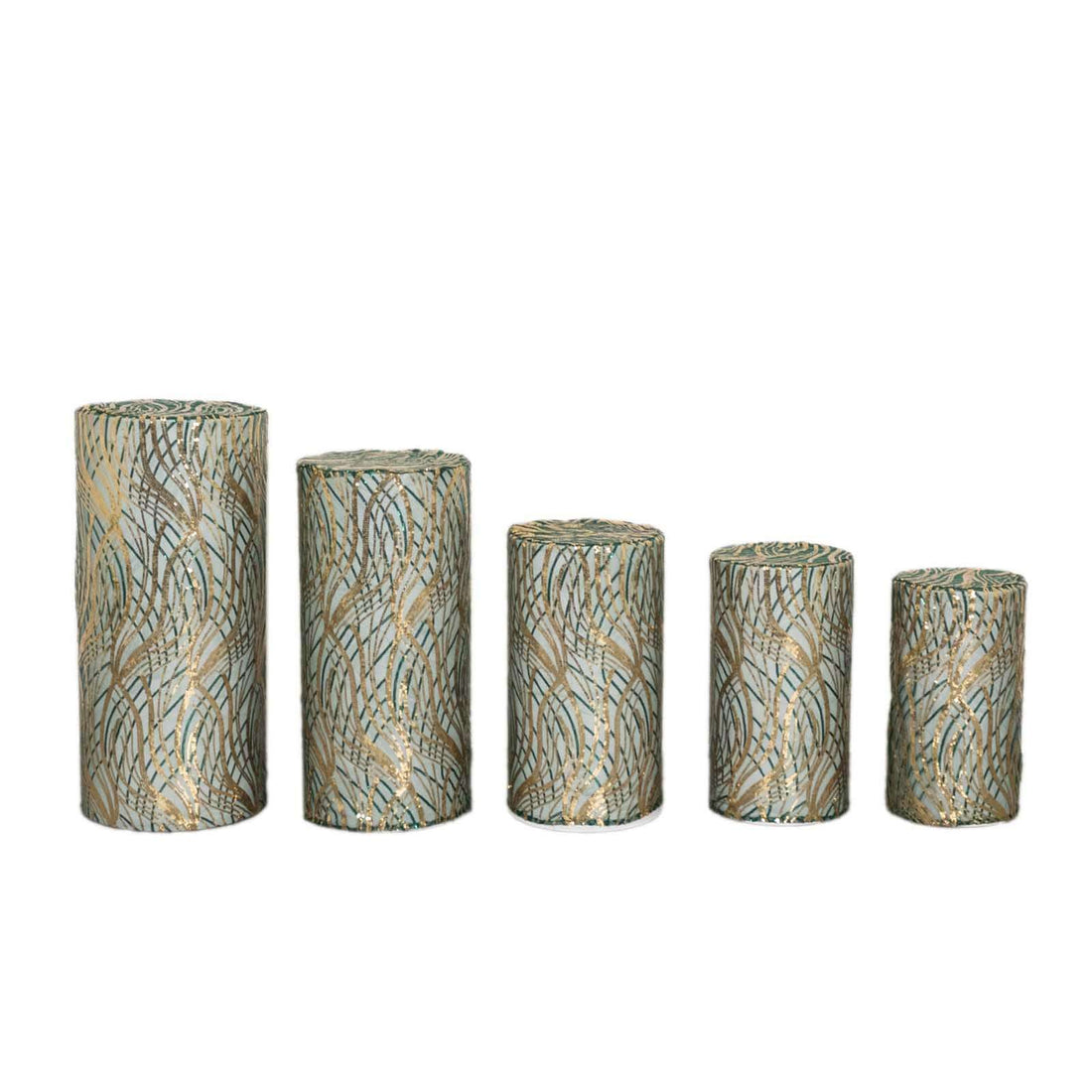 5 Green Wave Mesh Cylinder Pillar Prop Covers | eFavormart