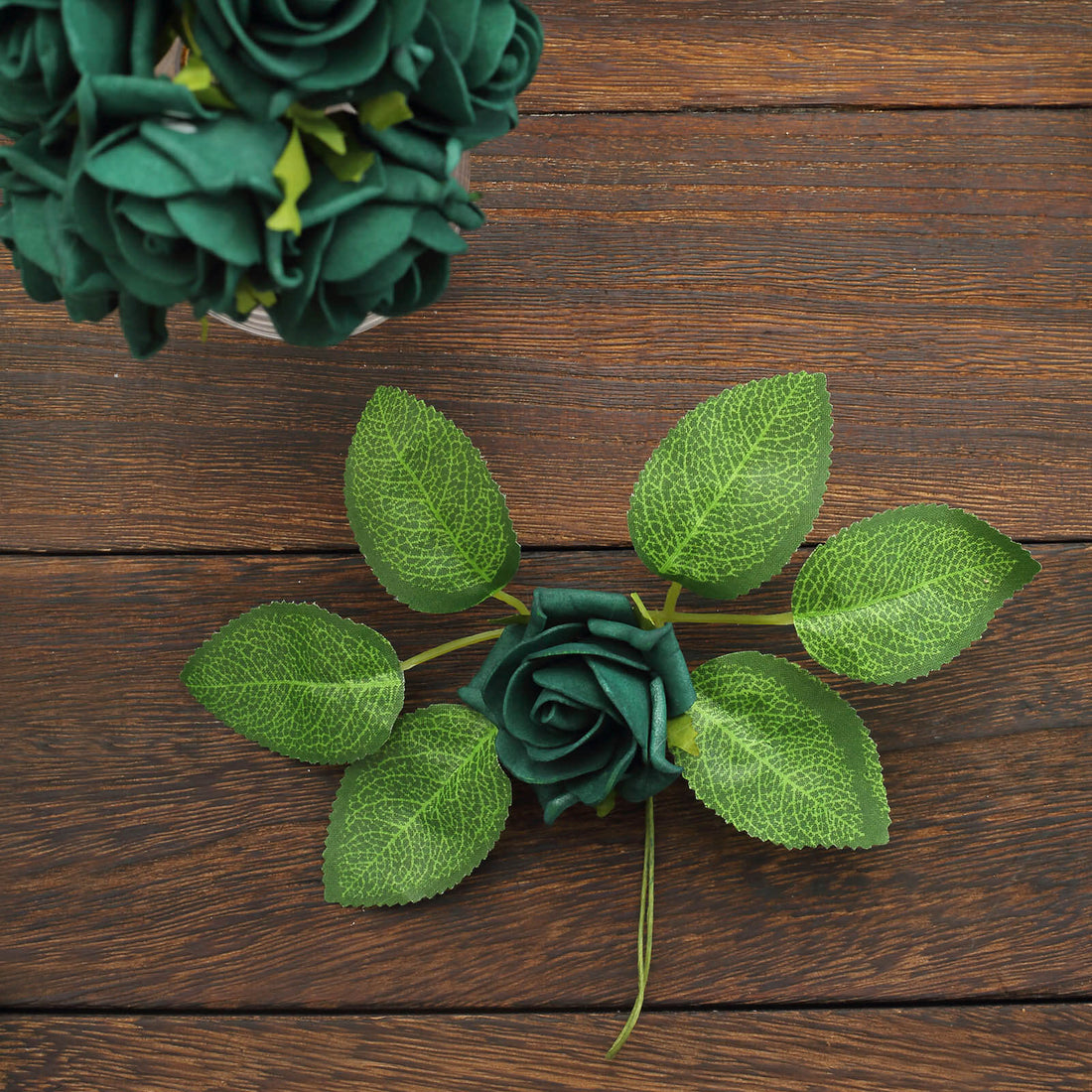 24 Hunter Emerald Green Foam Roses 2" | eFavormart