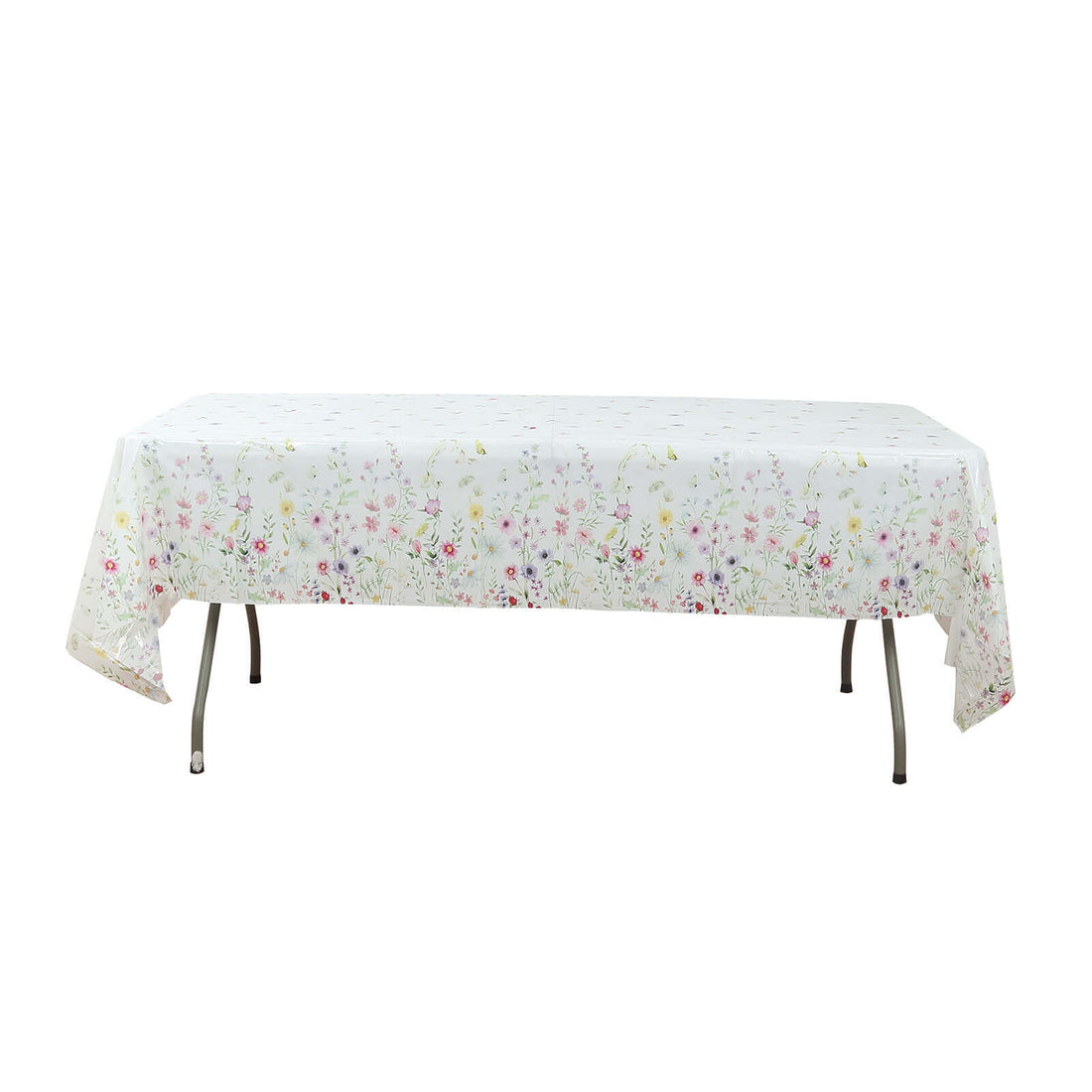 5pk Plastic Tablecloths PVC Waterproof White/Green | eFavormart