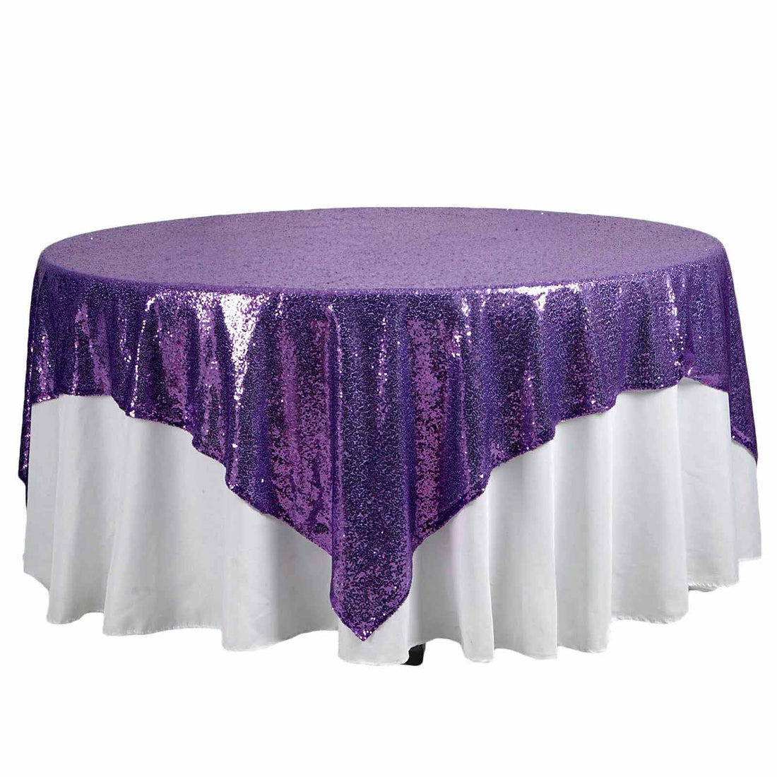 Sequin Table Overlay 90"x90" Purple | eFavormart