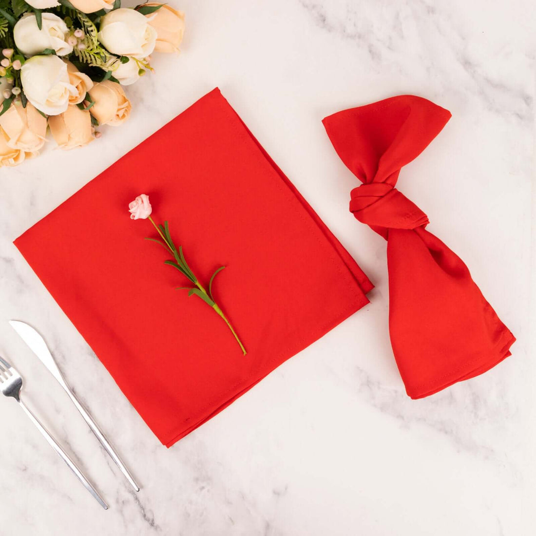 Premium Dinner Napkins 20"x20" Red | eFavormart