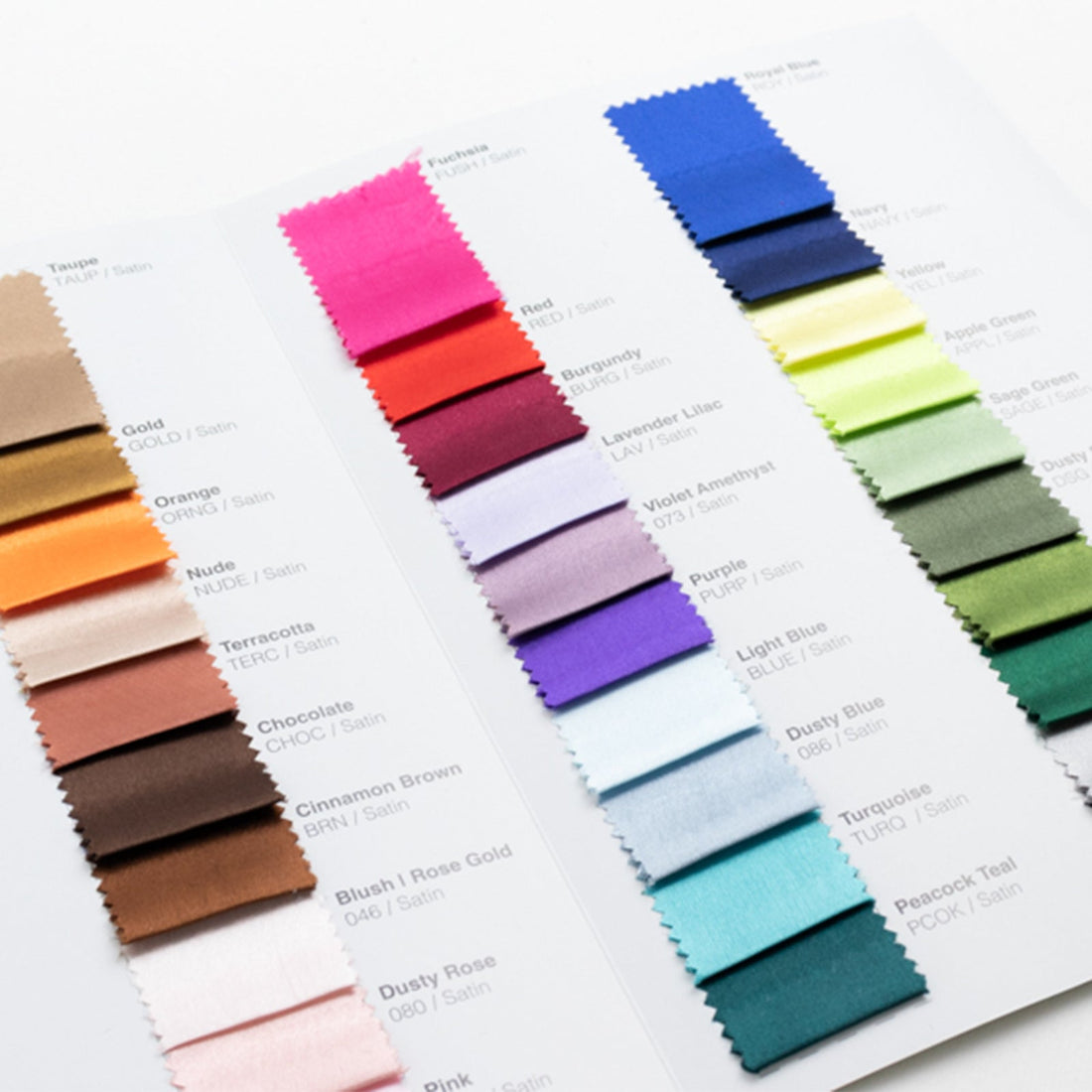Satin Fabric Sample Book 34 Colors | eFavormart