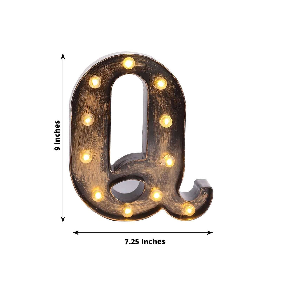 9" LED Marquee Letter "Q" Antique Black | eFavormart